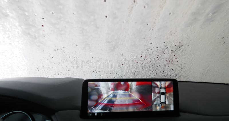 Car Dashboard View during Automatic Car Wash Stock Video - Video of ...