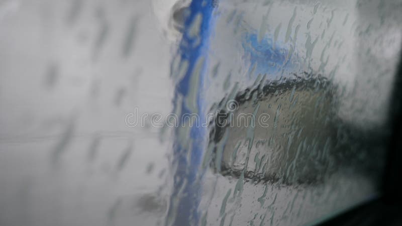View from Inside Car Being Washed in Automatic Car Wash Machine. Car ...