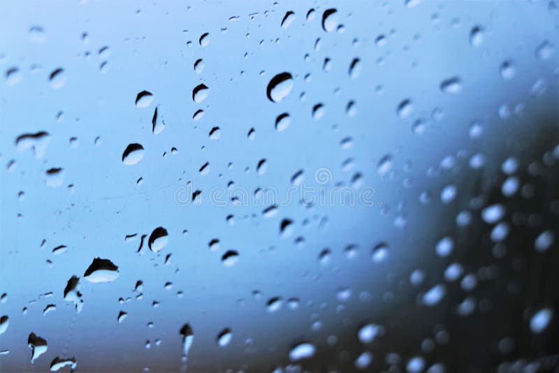 Drops of Water on the Windshield of a Car. Rain, Bad Weather. Stock ...