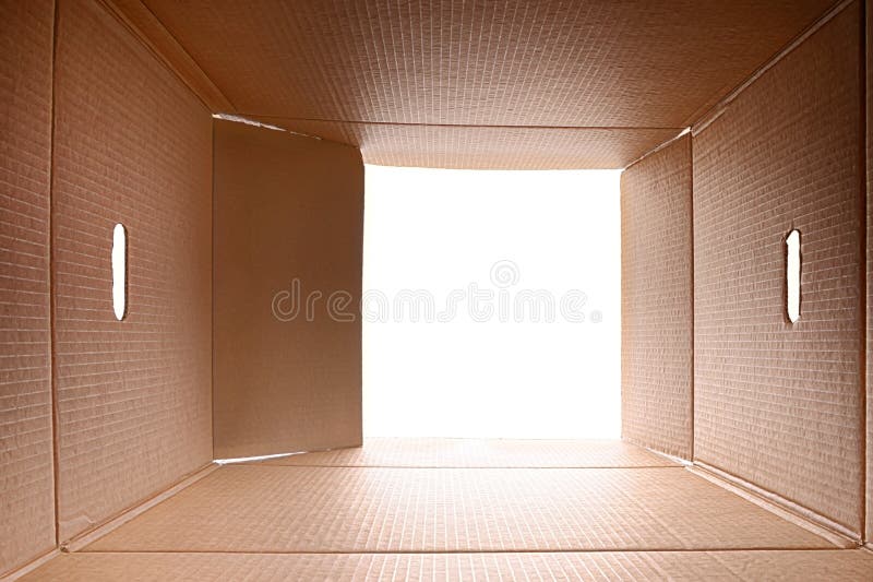 Inside the cardboard box stock image. Image of merchandise - 7615963