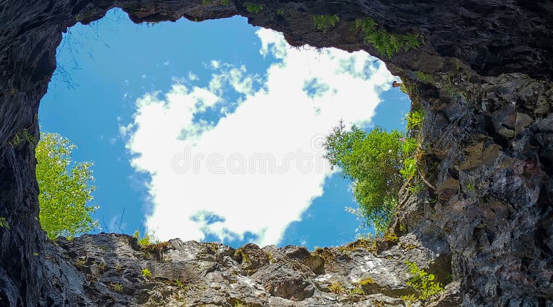 View from Inside a Cave Looking Out Stock Photo - Image of dark ...