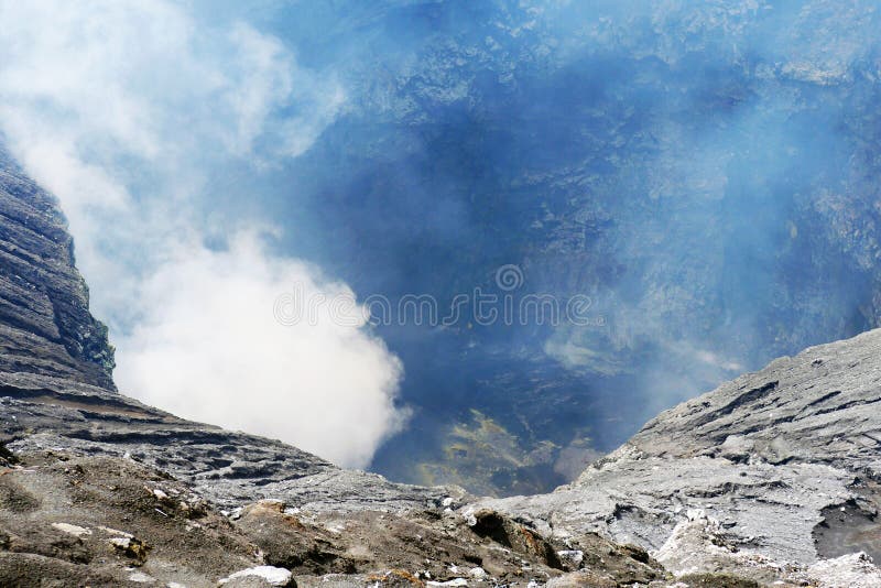 View Inside the Crater of Mount Bromo. Active Volcano, Bromo Tengger ...