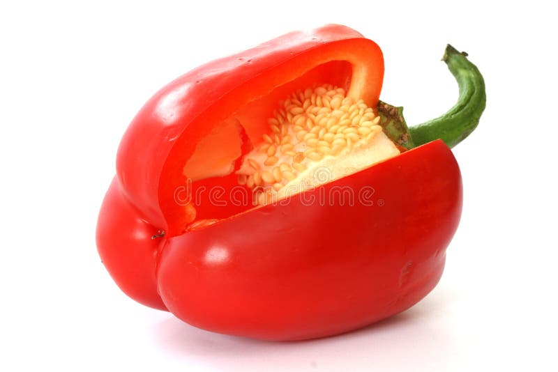 View of Inside of a Cut Red Pepper Stock Image - Image of pepper, view ...