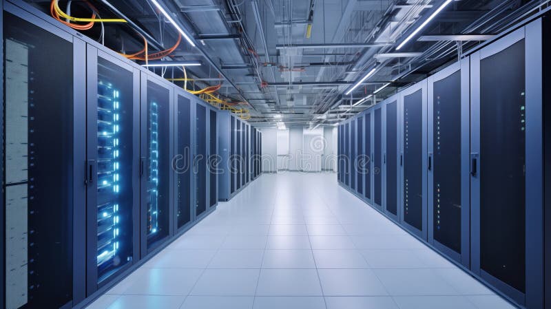 View Inside the Data Facility Stock Photo - Image of hardware, storage ...