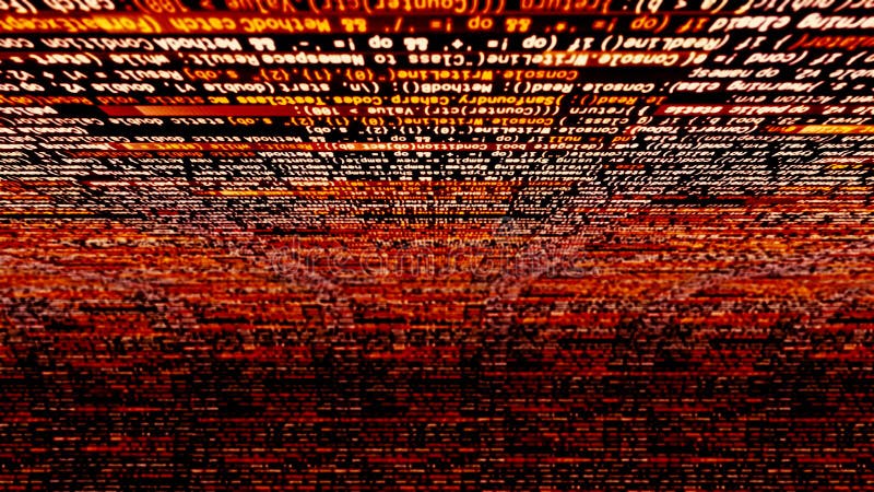 View Inside The Digital World Abstract Hacking Red Background Animation Stock Illustration