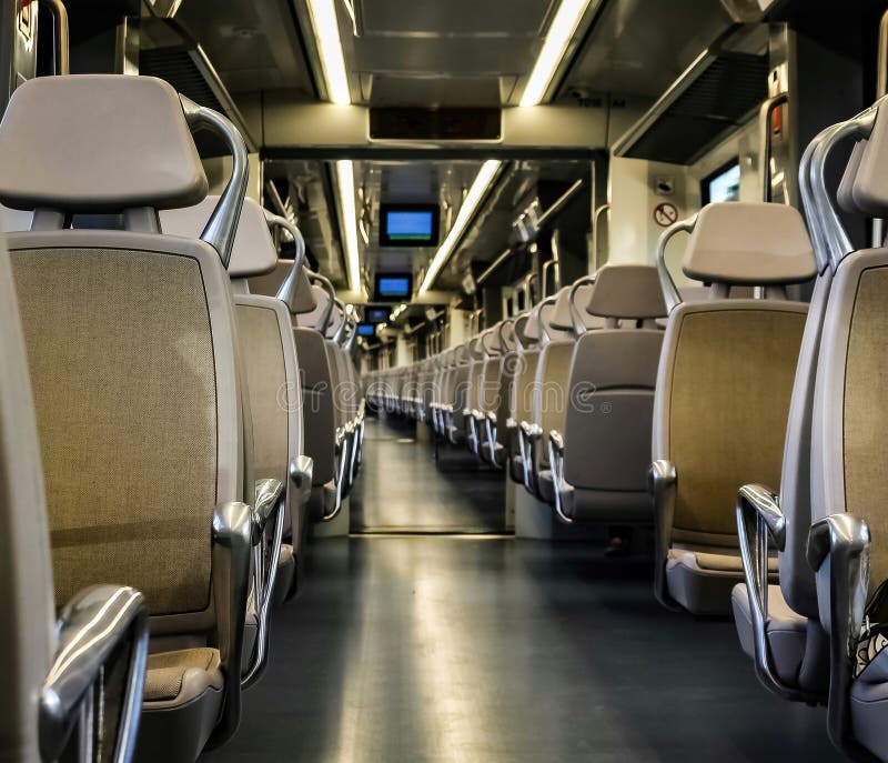 View inside an empty train editorial image. Image of room - 365142555