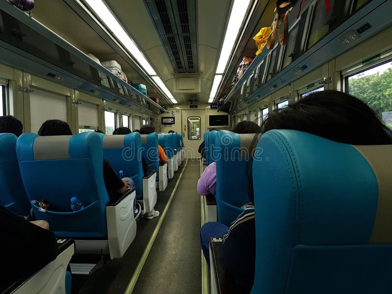 View Inside Executive Class Trains in Indonesia Stock Image - Image of ...