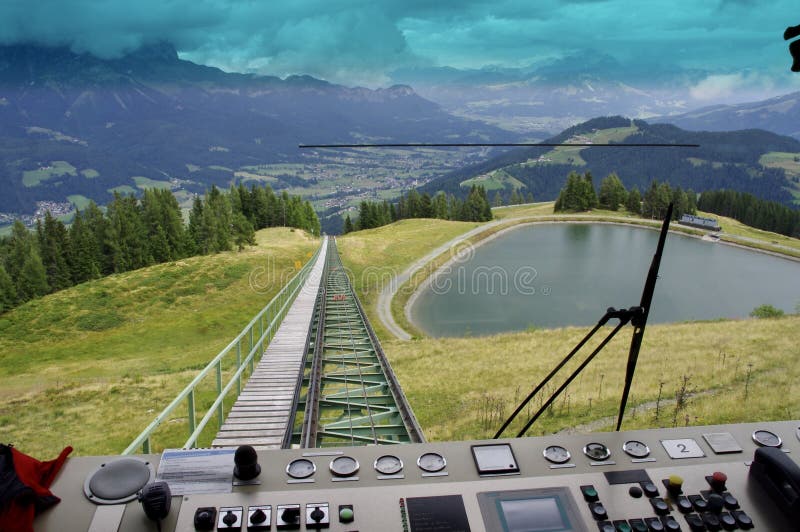 The View from Inside the Hartkaiser Funicular Railway, Elmau, Austria ...