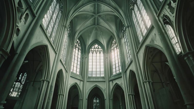 View Inside a Historic Gothic Cathedral Showcasing Intricate ...