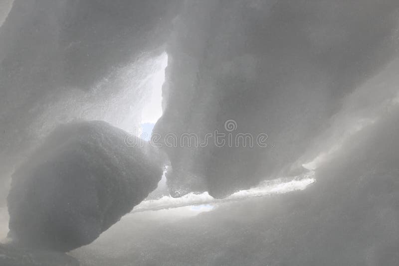View from Inside the Ice Cave. Light Passes through Snow Blocks Stock ...
