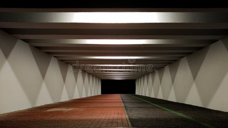 View of the Inside of an Illuminated Tunnel Stock Image - Image of view ...
