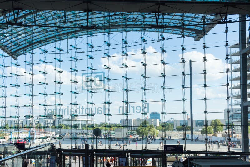 View from Inside the Main Entrance of the Main Train Station Berlin ...
