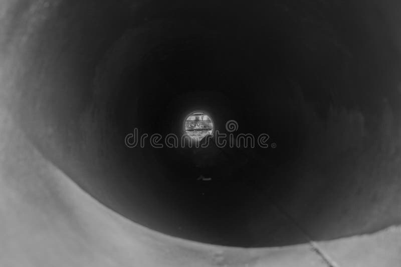 View inside a pipe stock photo. Image of black, conditioning - 174752808