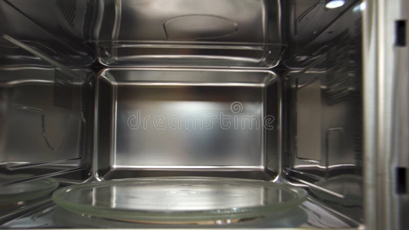 View Inside of Microwave Oven, Concept of Cooking and Technologies ...