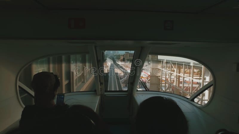 View Inside Monorail Train in Dubai Stock Video - Video of monorail ...