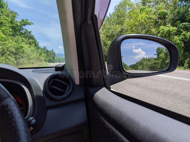 View from the Inside of a Moving Vehicle, Showcasing the Passing ...
