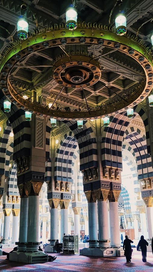 The View Inside the Nabawi Mosque in Medina while Umrah Stock Image ...