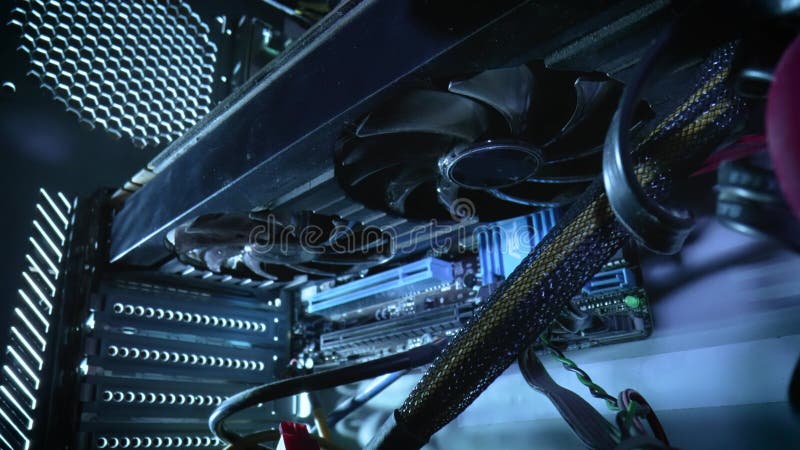 View from Inside of an Old Computer System Unit. Camera Movement Zooms ...