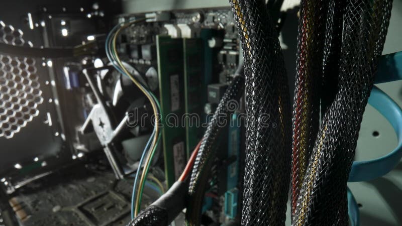 Camera Movement Inside an Computer System Unit. the Camera Zooms in on ...