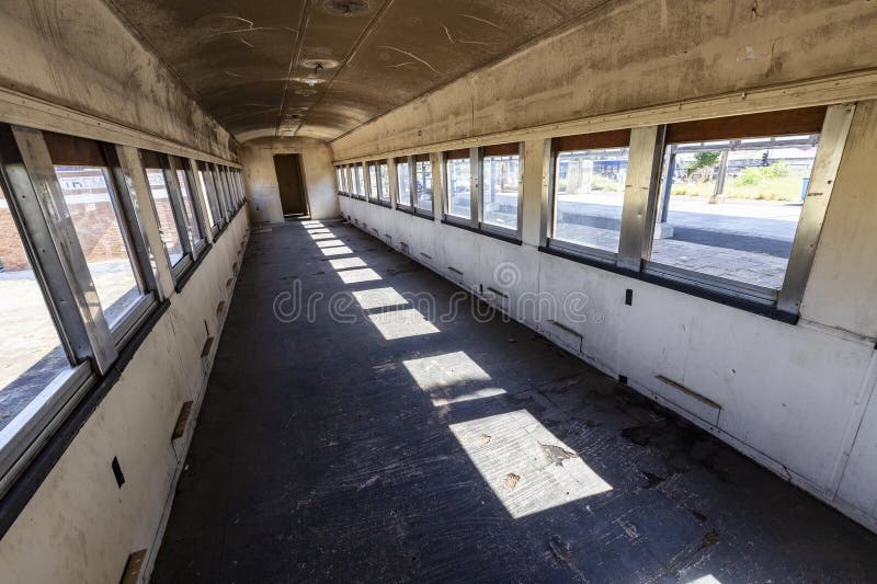 View from Inside an Old Empty Train Passenger Wagon Stock Photo - Image ...