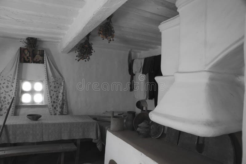View inside an old hut stock image. Image of antique - 170727635