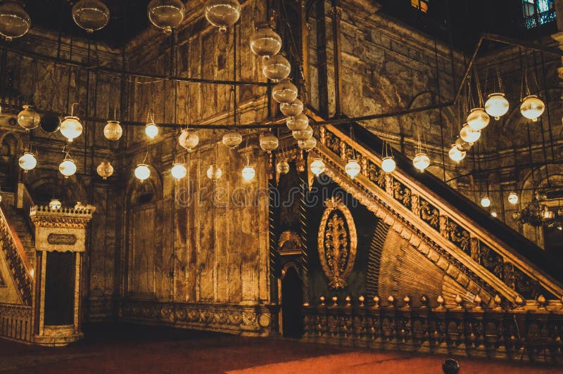 View Inside Old Mosque at Cairo, Egypt Stock Image - Image of cairo ...