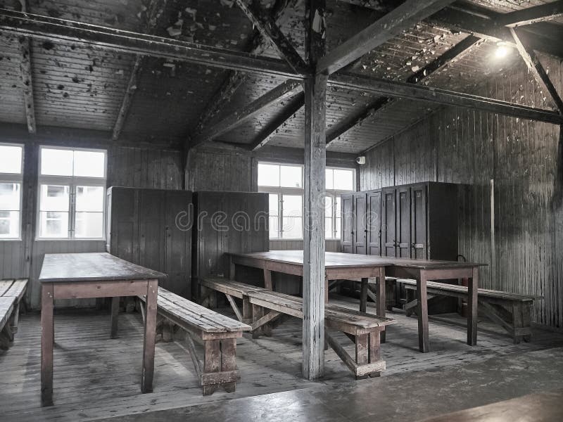 View of the Inside of One of the Barracks Where Prisoners Lived ...