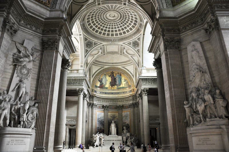 PANTHEON, PARIS, FRANCE - JULY 17, 2010: a View from Inside the ...