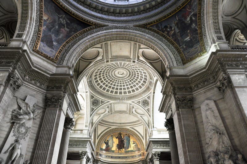 PANTHEON, PARIS, FRANCE - JULY 17, 2010: a View from Inside the ...