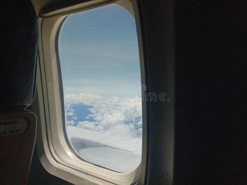 The View from Inside the Plane Blue Sky and White Clouds during the Day ...