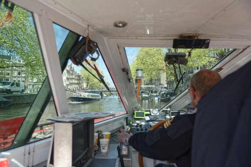 Captain of River Boat in Amsterdam Editorial Stock Photo - Image of ...