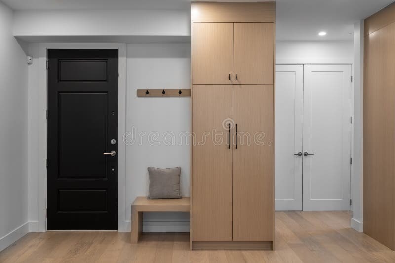 View Inside a Room with Closets Stock Photo - Image of view, style ...