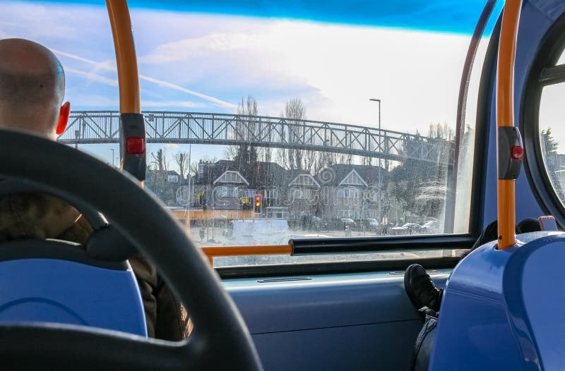 View from Inside To Street through the Bus Window Stock Image - Image ...