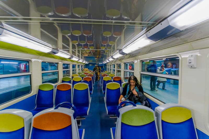 View Inside a Train of the Metro in Paris, France Editorial Stock Image ...