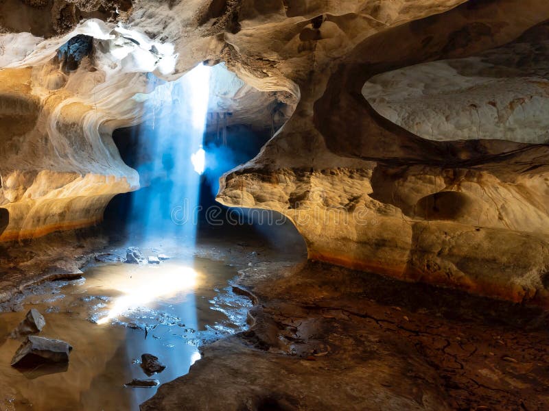 View Inside an Underground Cave Stock Photo - Image of montagne ...