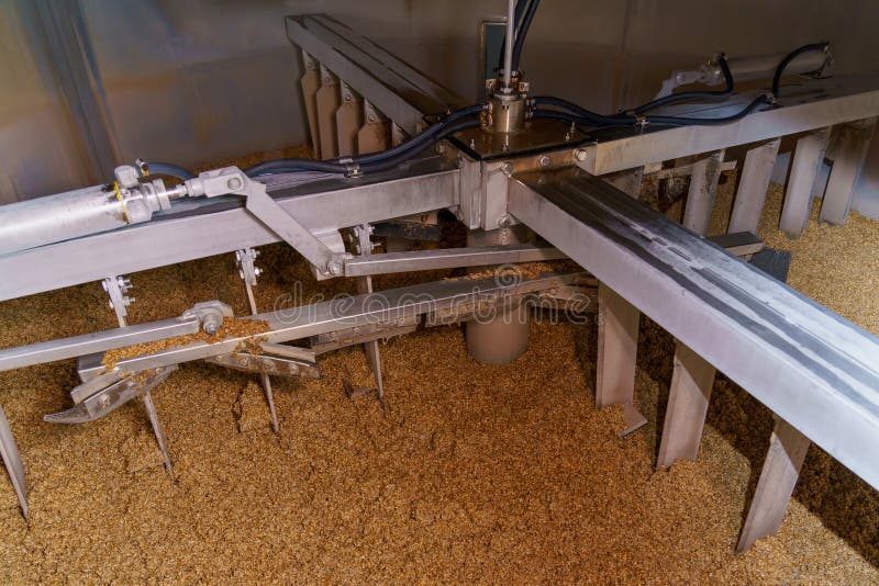View Inside the Vat in the Process of Brewing Beer. Background with ...