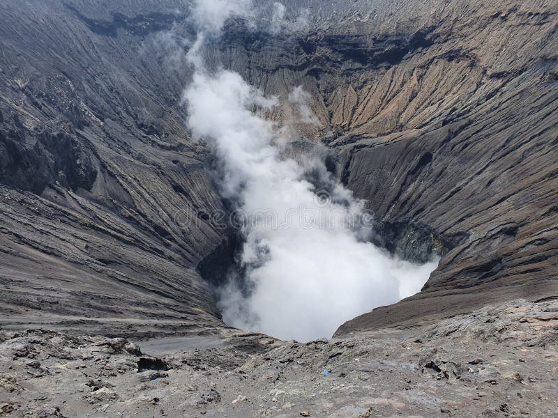 View Inside a Volcano Crater Stock Image - Image of summit, wilderness ...