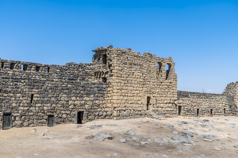 A View Inside the Walls of an Old Desert Fort at Azraq, Jordan Stock ...