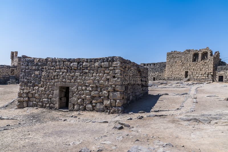 A View Inside the Walls of an Old Desert Fort at Azraq, Jordan Stock ...