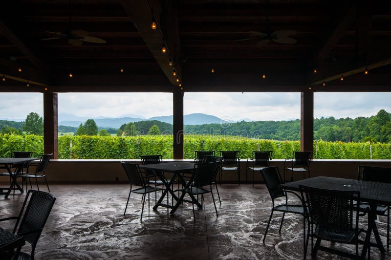 View #2 from Inside Winery Pavillion in Blue Ridge Mountains Stock ...