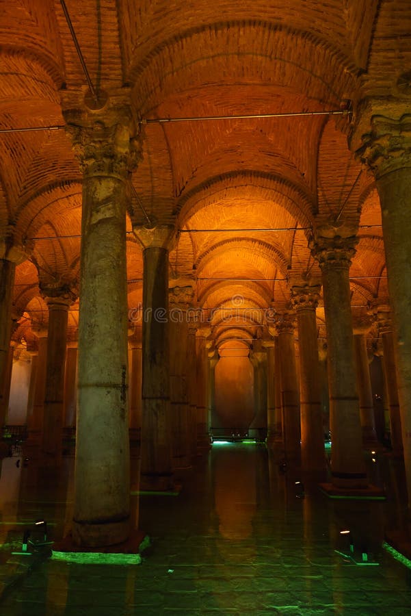View of the Interior of the Basilica Cistern in Istanbul Stock Photo ...