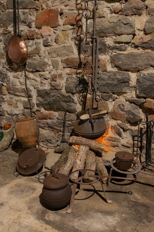 View of the Interior of a Catalan Stone Farmhouse Stock Image - Image ...