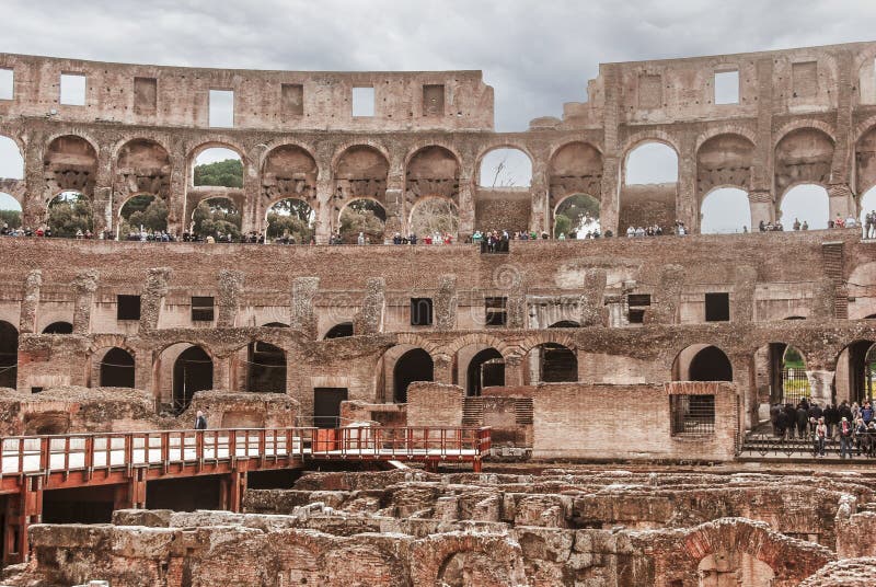 View of the Interior of the Colosseum in Rome, Italy Stock Image ...