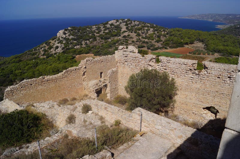 Interior of Kritina Castle in the Southern Side of Rhodes, Greece Stock ...