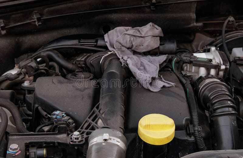 View of Interior Parts Under the Hood of a Modern Car Stock Photo ...