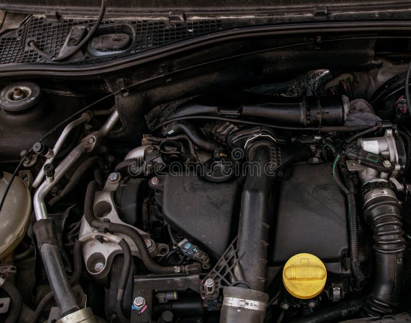 View of Interior Parts Under the Hood of a Modern Car Stock Photo ...