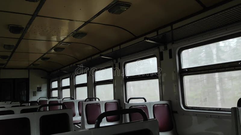 View of the Interior of the Train during Movement. View Inside an Empty ...