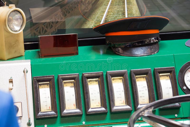 The Interior of the Train`s Locomotive Stock Image - Image of ...