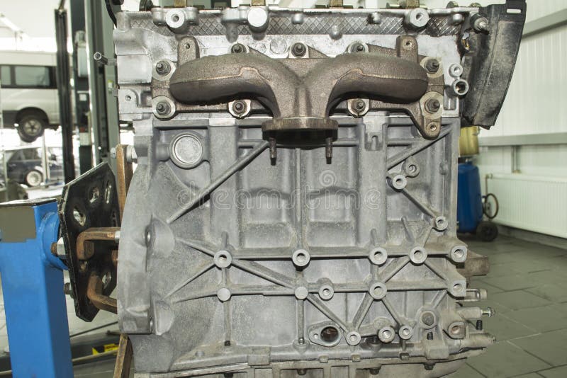 View from the Side of the Valves on the Head of the Three-cylinder ...