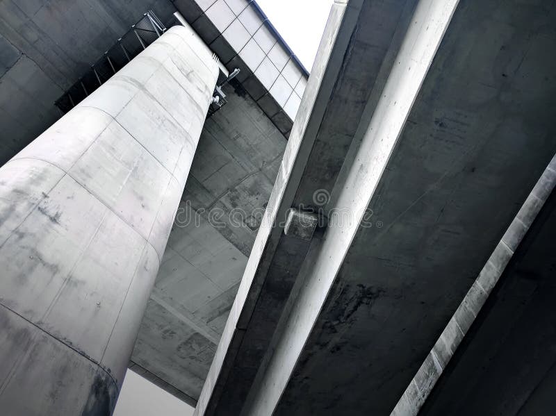 View of Intersecting Concrete Bridges with Defined Geometry and Shadows ...